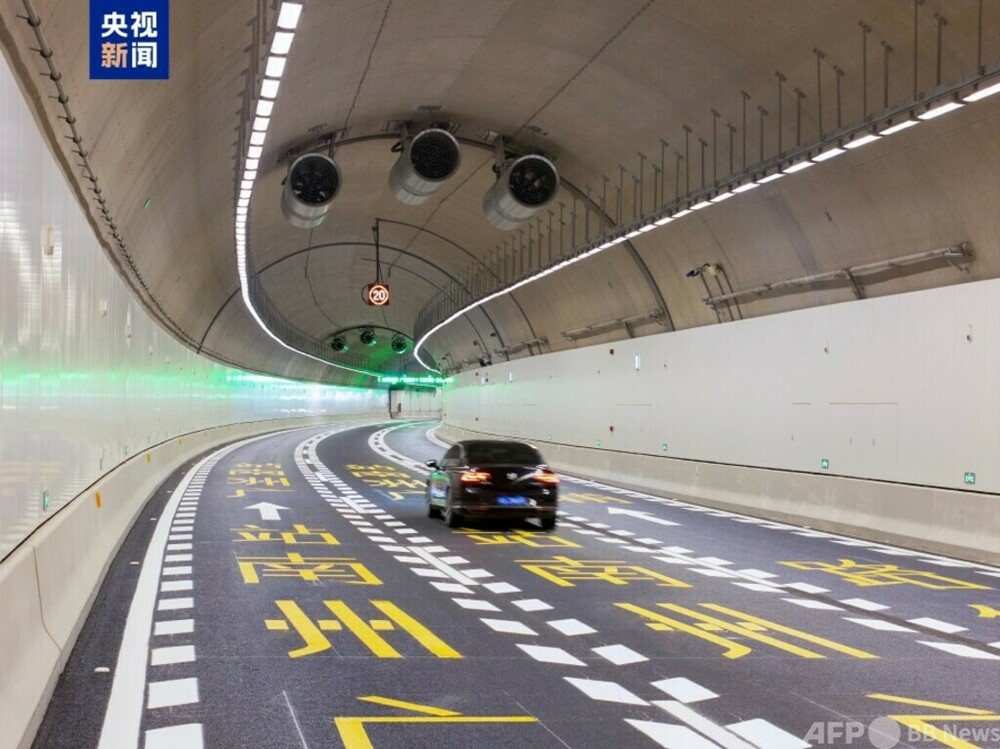 広州初の超大直径シールドトンネル「海珠湾トンネル」が開通=中国 写真1枚 国際ニュース：AFPBB News