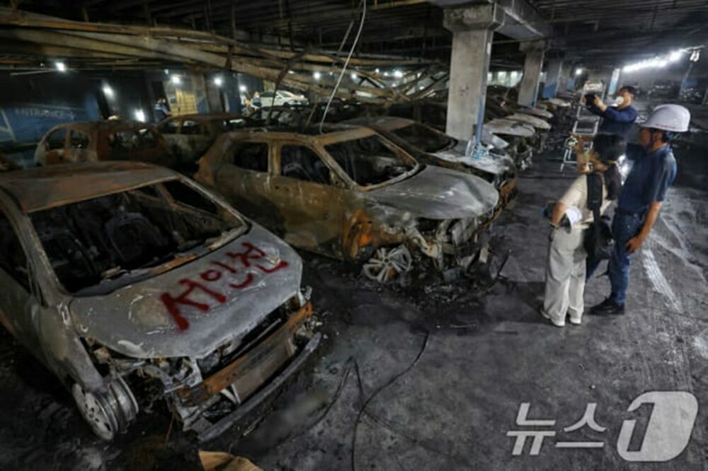 韓国政府、EV火災防止へ安全管理対策…新築の地下駐車場に「湿式スプリンクラー」推進 写真枚 国際ニュース：AFPBB News